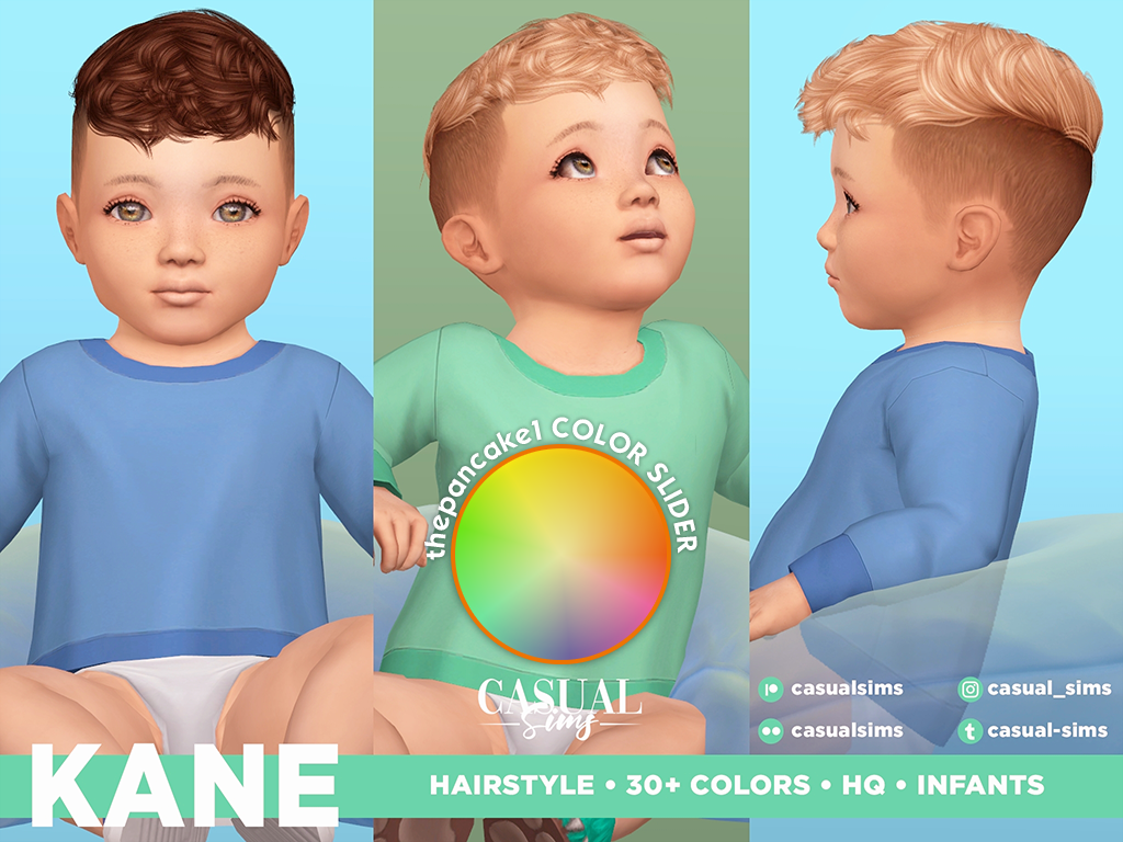 CasualSims - Kane Hairstyle for Infants (ONLY FOR COLOR SLIDER MOD ...