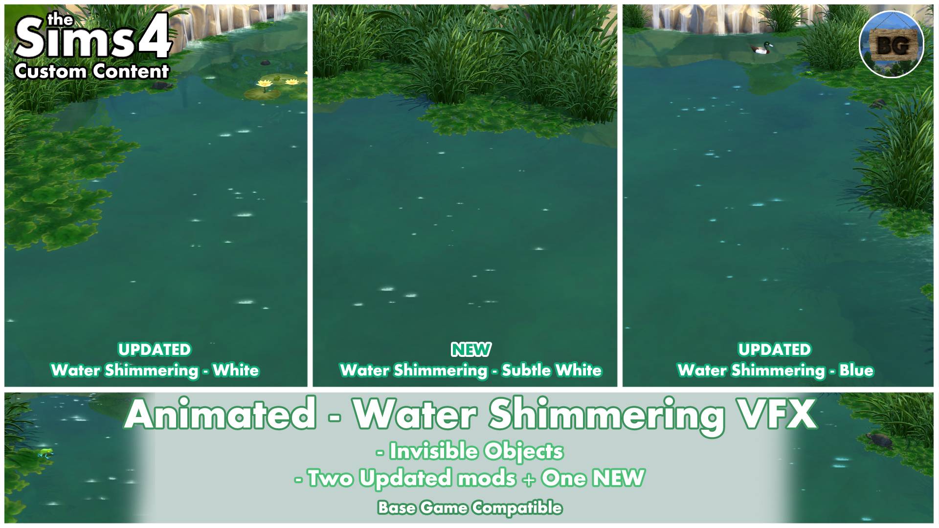 Animated - Water Shimmering VFX ~ Pond ~ Highlights - The Sims 4 Build ...