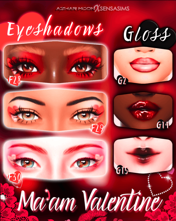 Ma'am Valentine_Gloss_G2 [AZHARMOONN X SENSASIMS] - The Sims 4 Create a ...