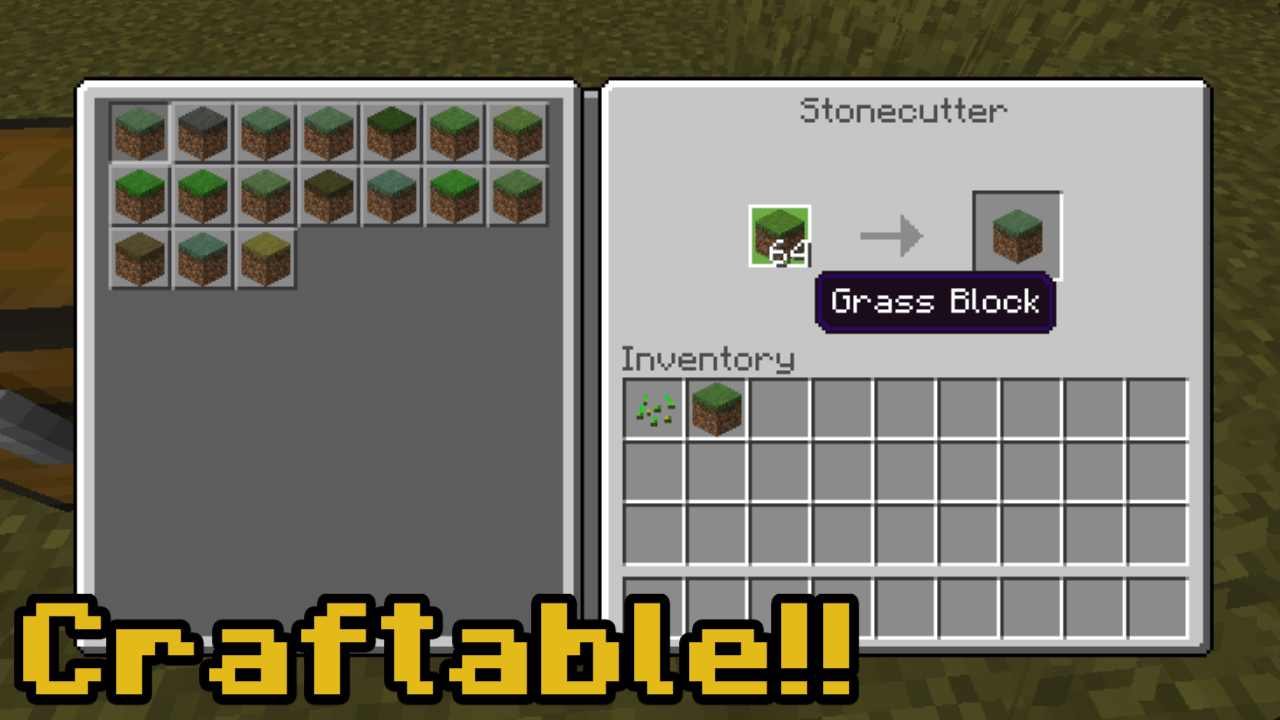 Craftable Grass Colors Addon - Minecraft Bedrock Addons - CurseForge