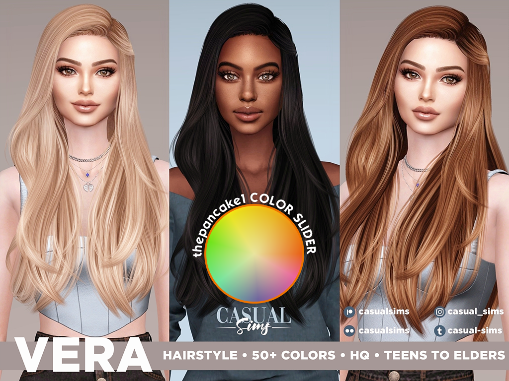 CasualSims - Vera Hairstyle (ONLY FOR COLOR SLIDER MOD) - The Sims 4 ...