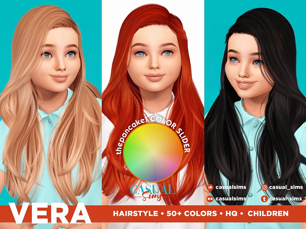 CasualSims - Vera Hairstyle Children (ONLY FOR COLOR SLIDER MOD) - The ...
