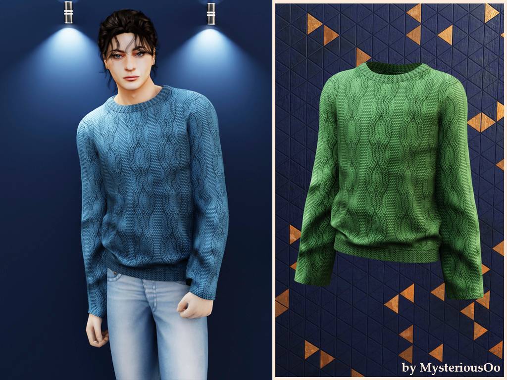 Male - Cable knit sweater - The Sims 4 Create a Sim - CurseForge