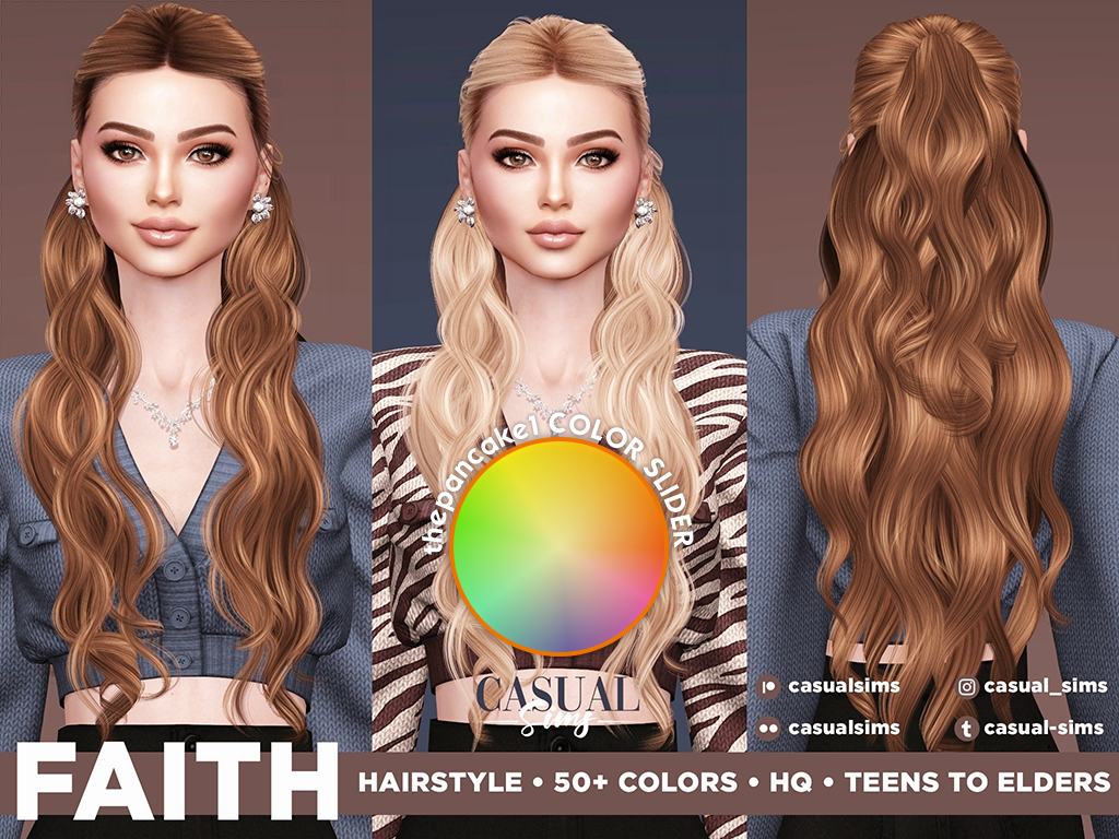 CasualSims - Faith Hairstyle (ONLY FOR COLOR SLIDER MOD) - The Sims 4 ...