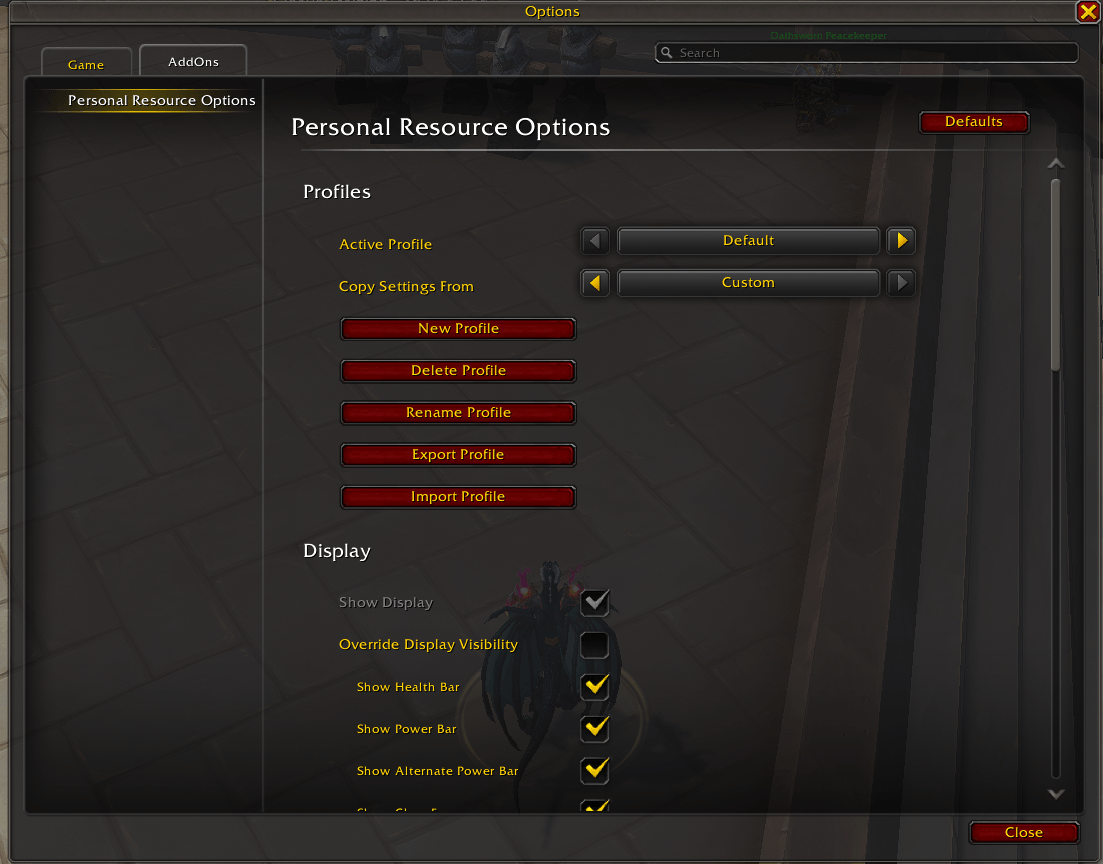 Personal Resource Options - World of Warcraft Addons - CurseForge