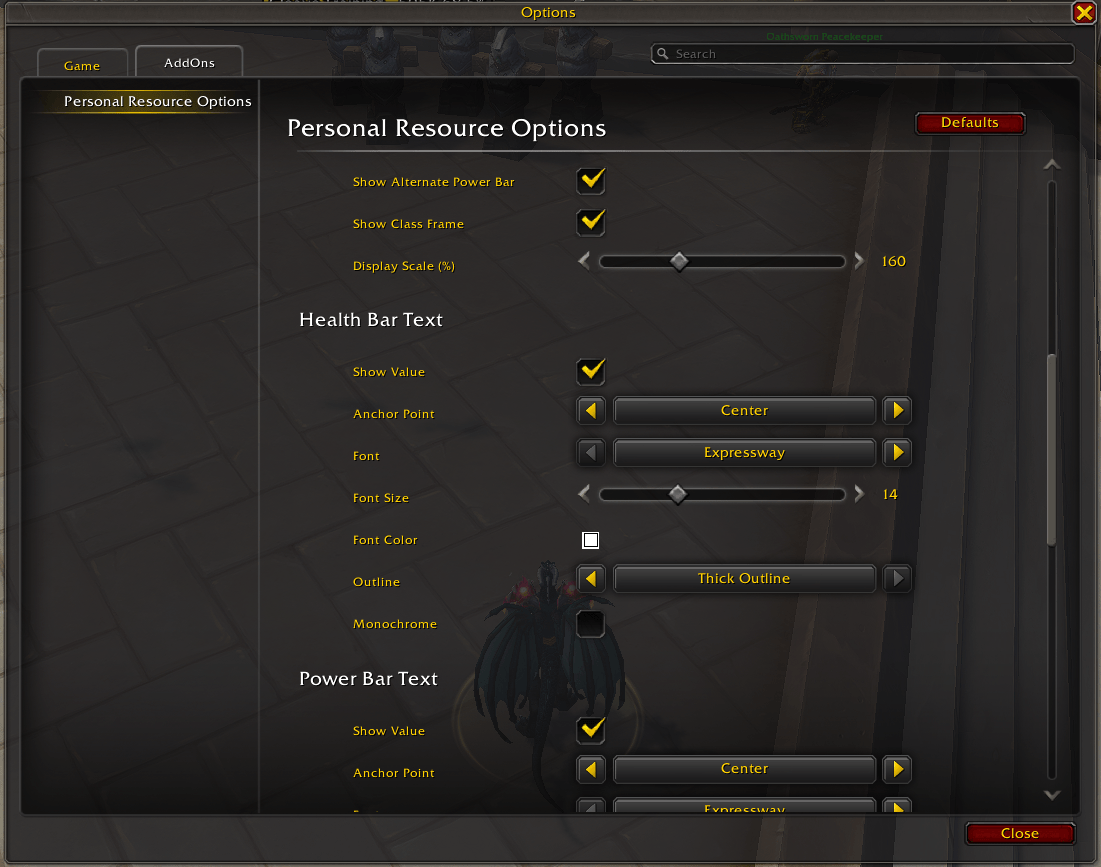 Personal Resource Options - World of Warcraft Addons - CurseForge