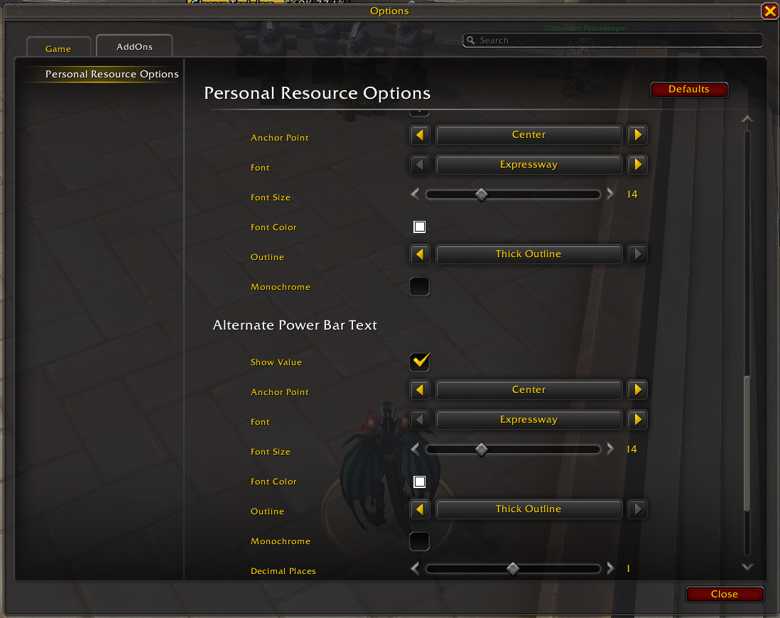 Personal Resource Options - World of Warcraft Addons - CurseForge