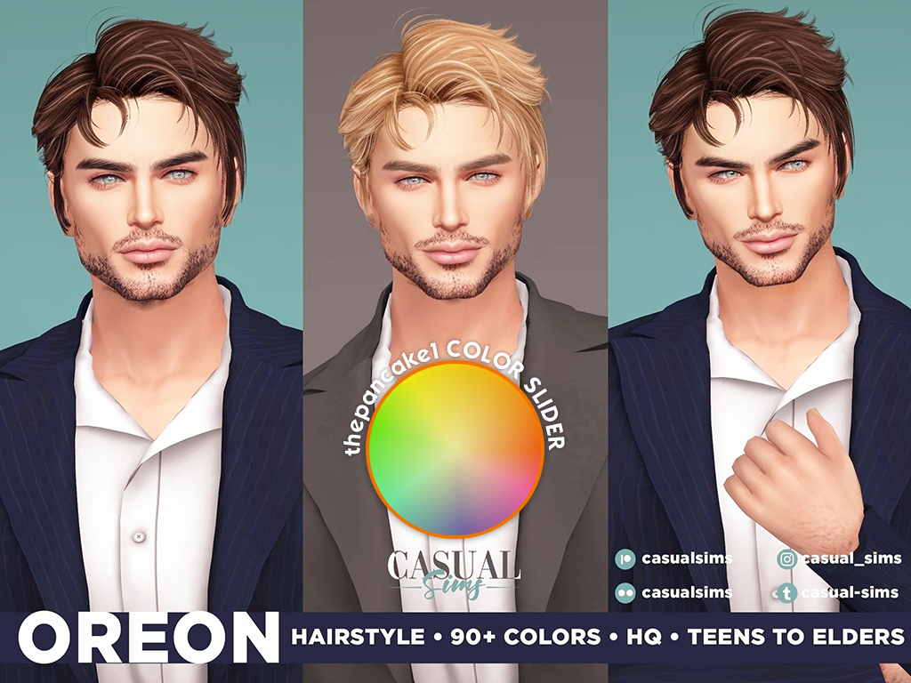 CasualSims - Oreon Hairstyle (ONLY FOR COLOR SLIDER MOD) - The Sims 4 ...