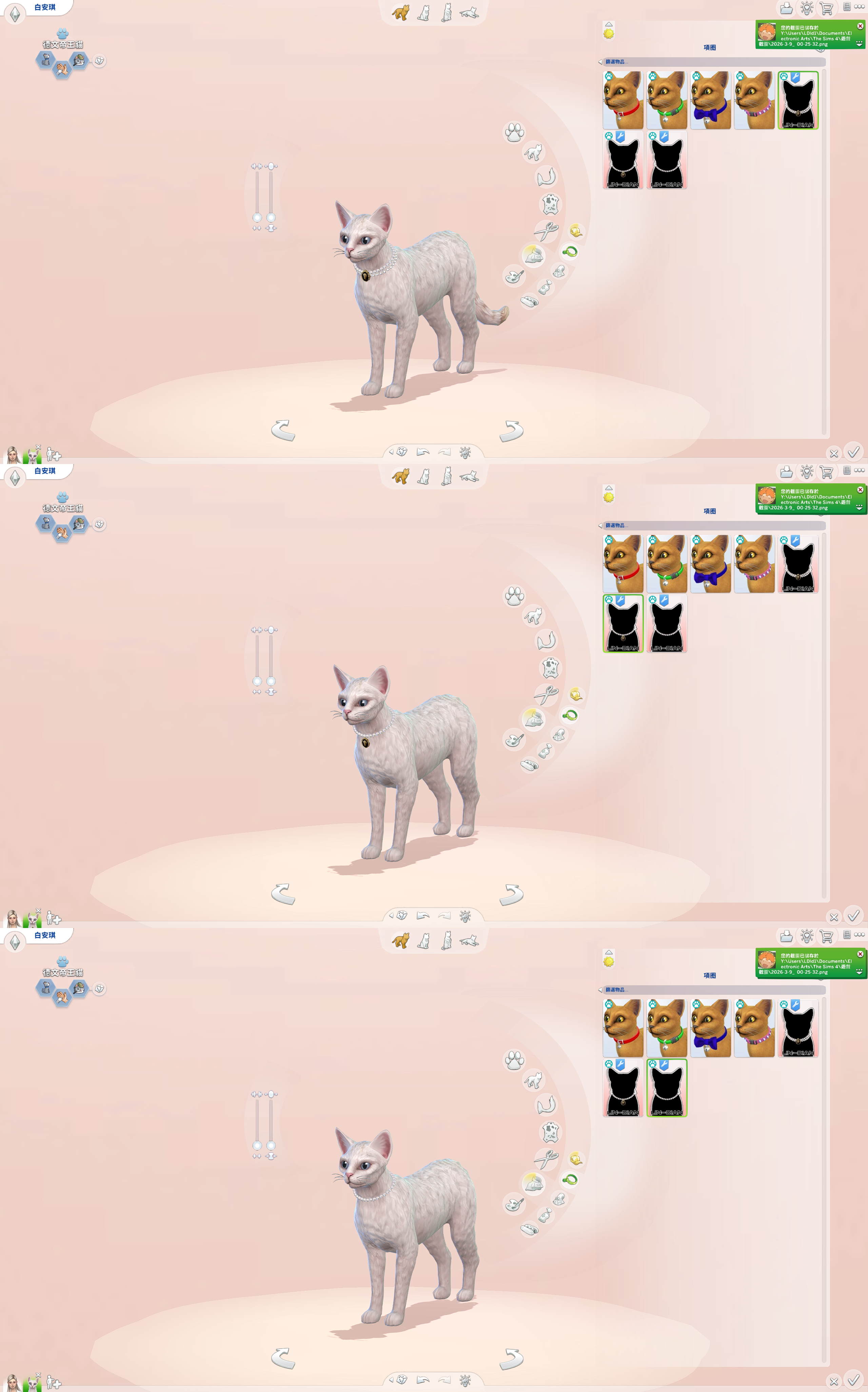 LIN-DIAN Cat Pearl Necklace Set - Gallery - The Sims 4 Pets - CurseForge