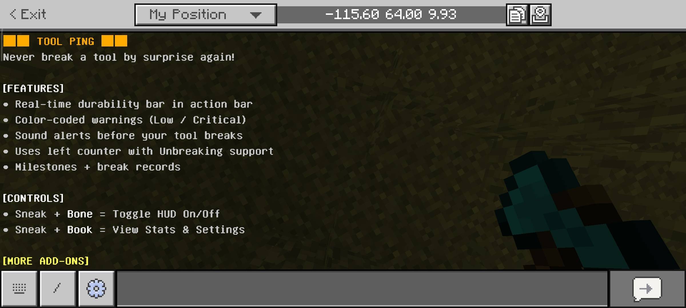 Tool Ping - Durability HUD - Minecraft Bedrock Addons - CurseForge