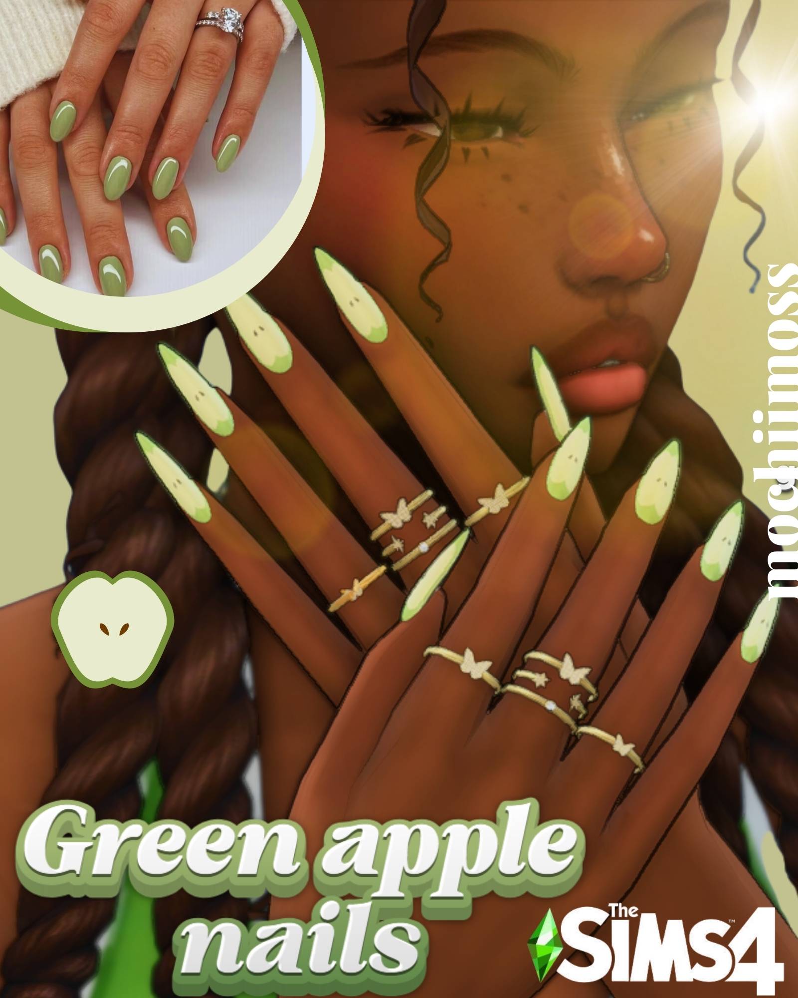Green apple nails 🍏 - The Sims 4 Create a Sim - CurseForge