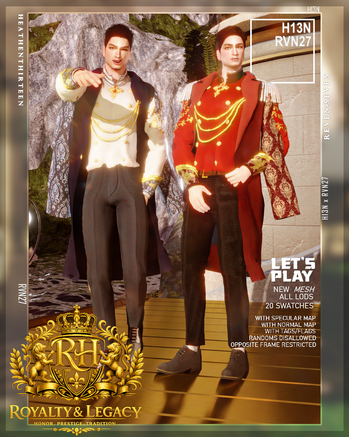Gold Embroidery Rope Medallion Shirt and Coat - The Sims 4 Create a Sim ...