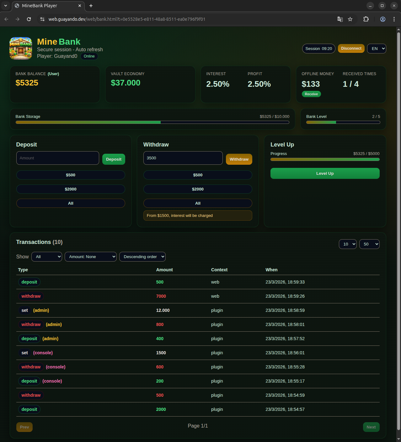 ⭐ MineBank ⭐ CUSTOM GUI CUSTOM BANKS WEB PANEL PAPI SUPPORT⭐ - Gallery ...