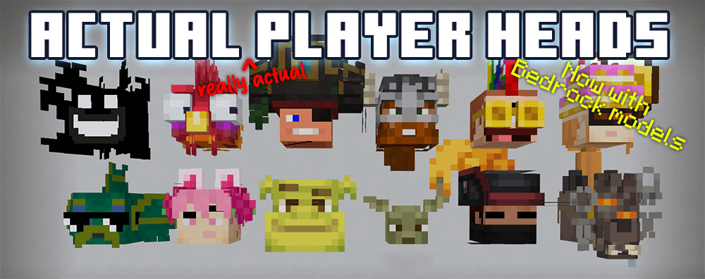 Actual Player Heads - Minecraft Bedrock Addons - CurseForge