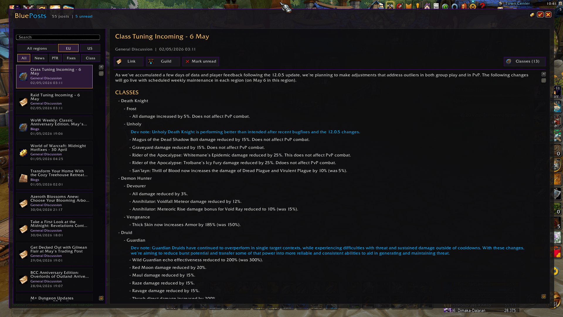 BluePosts - Blizzard Blue Posts Reader - World of Warcraft Addons ...