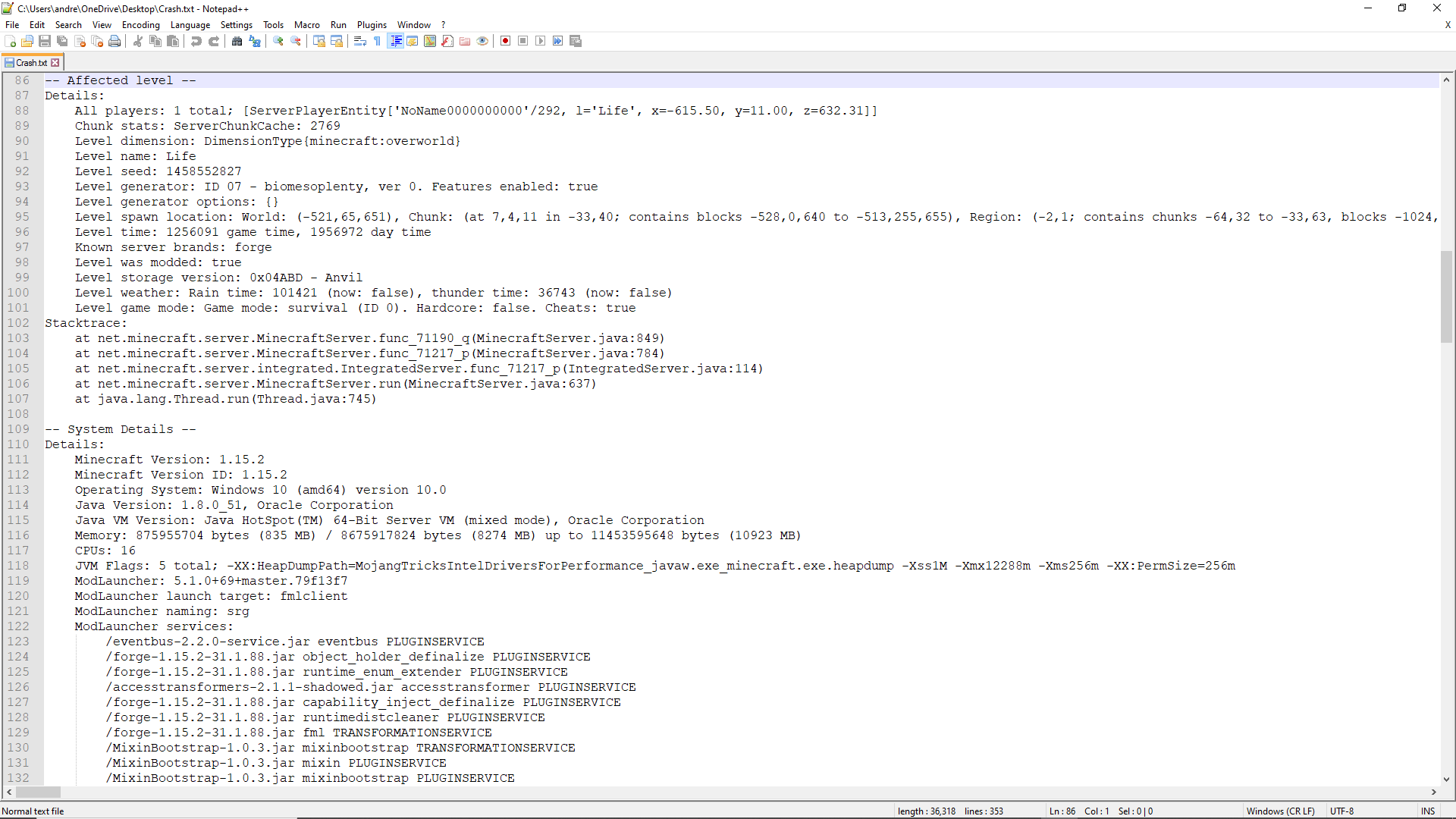 Help with All the mods 5 Crash, Ticking entity. Can anyone help figure ...