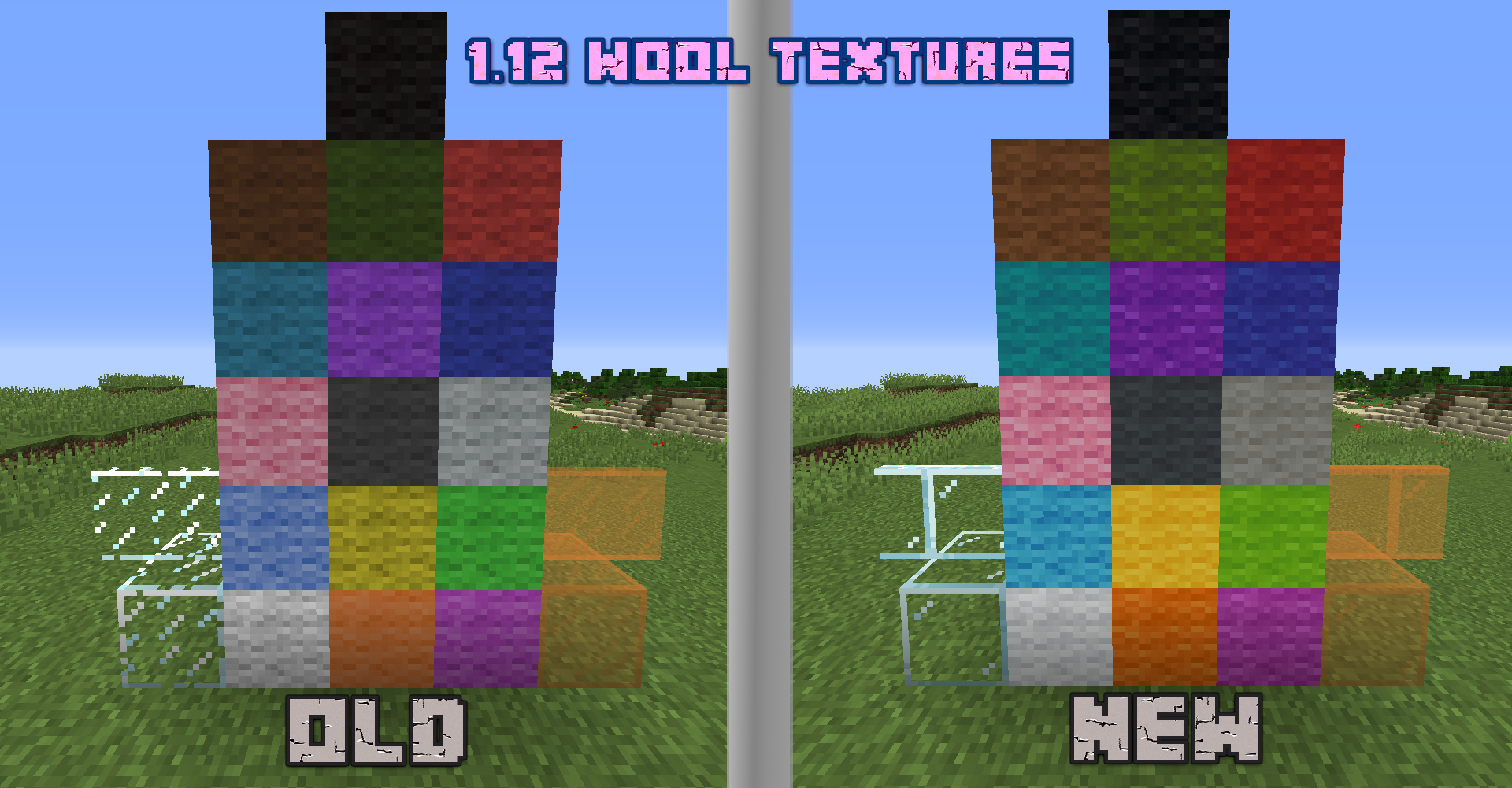 New Default Textures in older Versions + Better Beds, Iron Bars, Glass ...