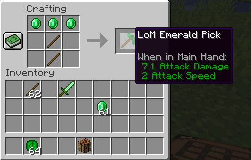 LoM Emerald Items Screenshots - Mods - Minecraft