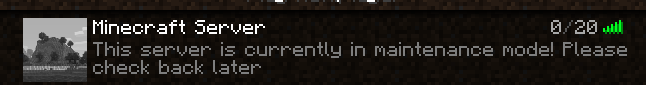 Maintenance Mode - Minecraft Mods - CurseForge