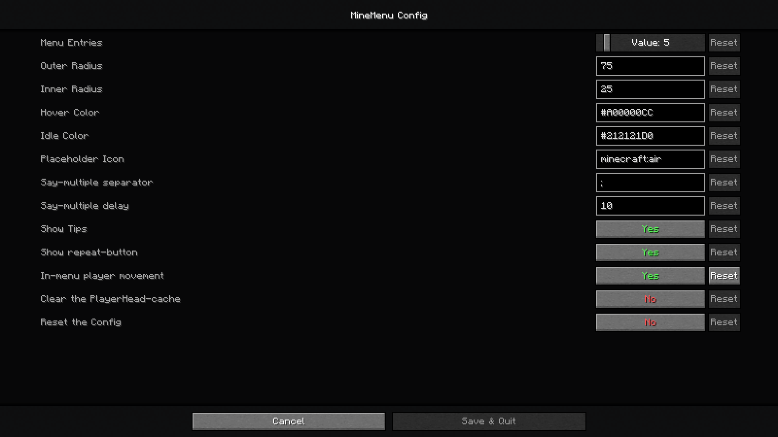 Minemenu Refabricated Minecraft Mods Curseforge