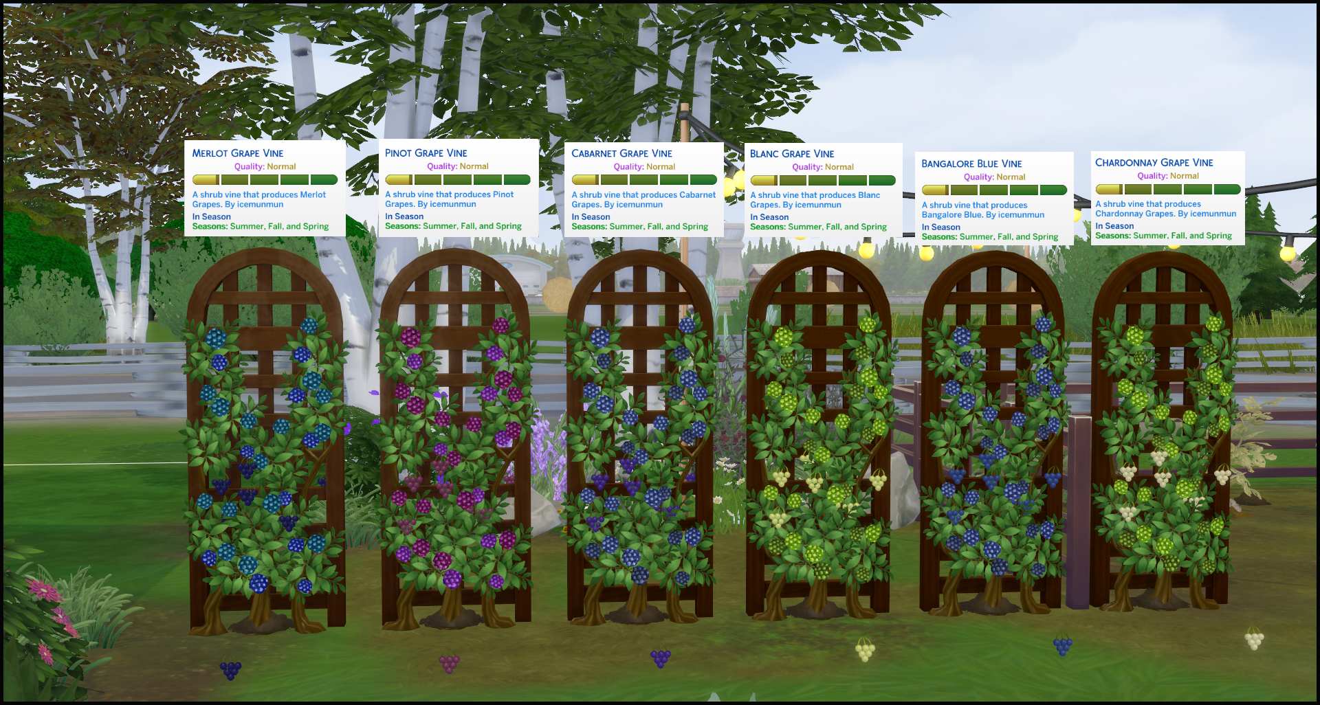 HARVESTABLE GRAPES – 6 VARIETIES - Gallery - The Sims 4 Mods - CurseForge