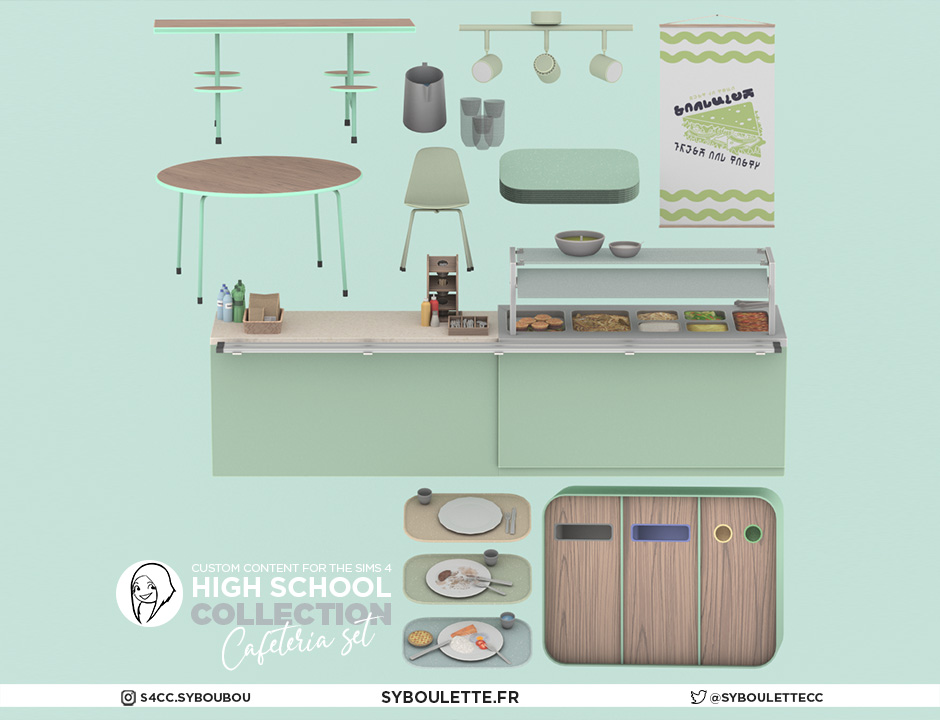 High School - Cafeteria set (2022) - The Sims 4 Build / Buy - CurseForge