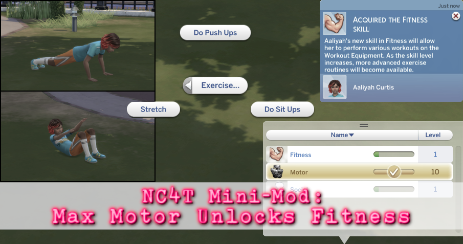 NC4T Mini-Mod: Max Motor Unlocks Fitness - The Sims 4 Mods - CurseForge