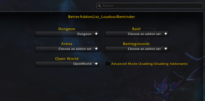 Addon Control Panel LoadoutReminder - World of Warcraft Addons - CurseForge