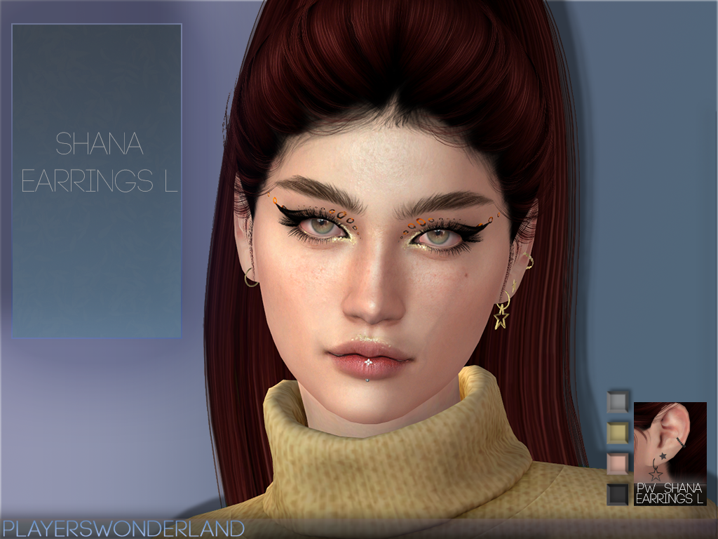 Shana Earrings L - The Sims 4 Create a Sim - CurseForge