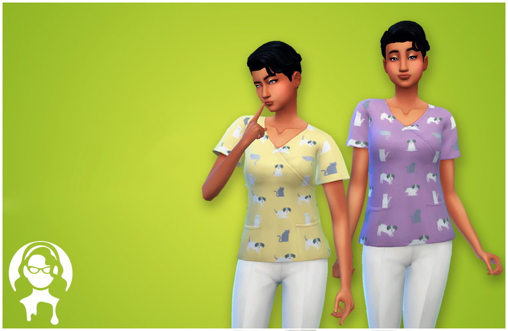Cute & Cuddly Vet Scrubs - The Sims 4 Create a Sim - CurseForge