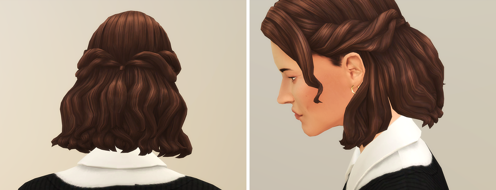 Half-up Braid Hair Edit V1 - The Sims 4 Create a Sim - CurseForge