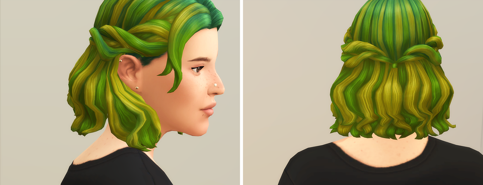 Half-up Braid Hair Edit V2 (Ombré) - The Sims 4 Create a Sim - CurseForge