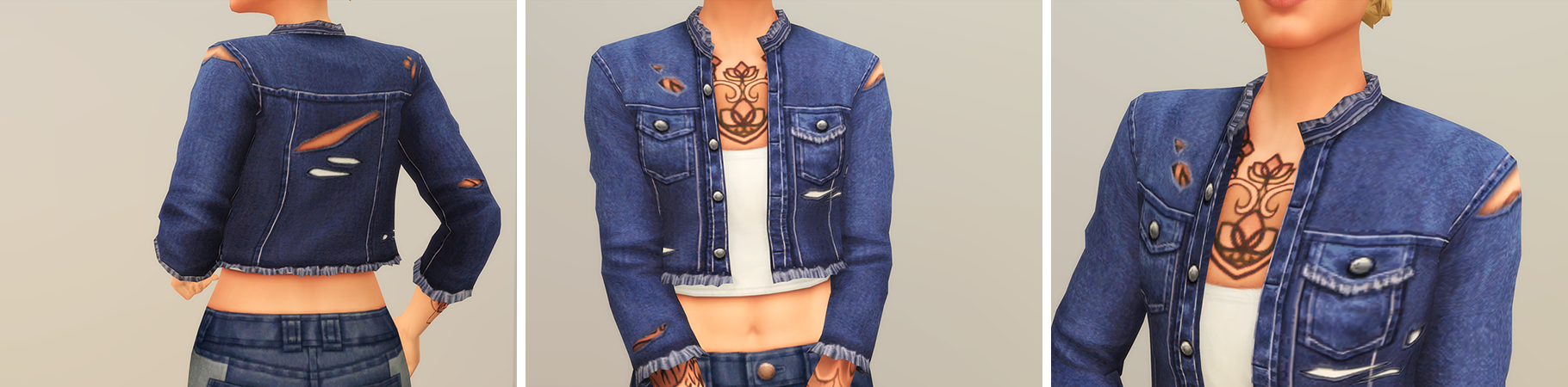 Download Denim Jacket 2020 F II (Tank Top) - The Sims 4 Mods - CurseForge