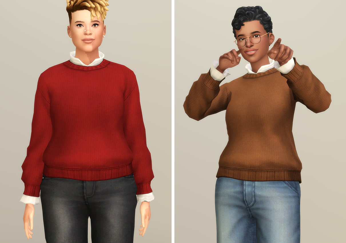 Solid Wool Crewneck Sweater - The Sims 4 Create a Sim - CurseForge