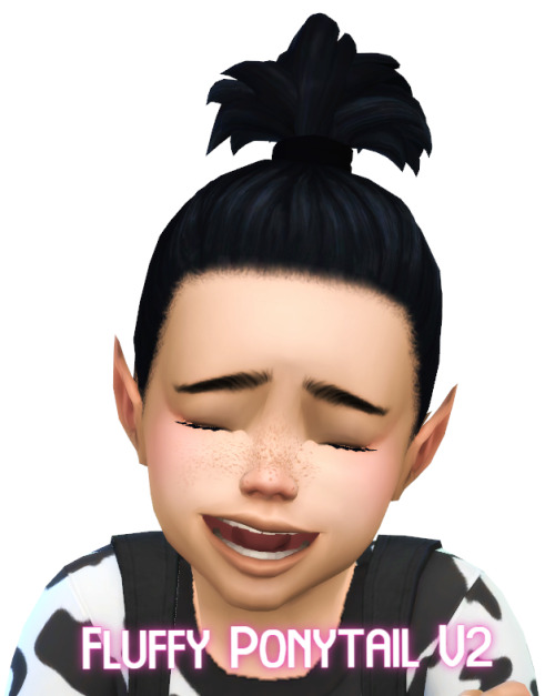 Fluffy Ponytail V2 For Toddlers - The Sims 4 Create a Sim - CurseForge