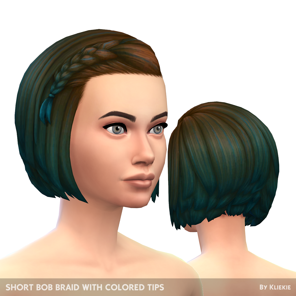 Short Bob Braid With Colored Tips - The Sims 4 Create a Sim - CurseForge