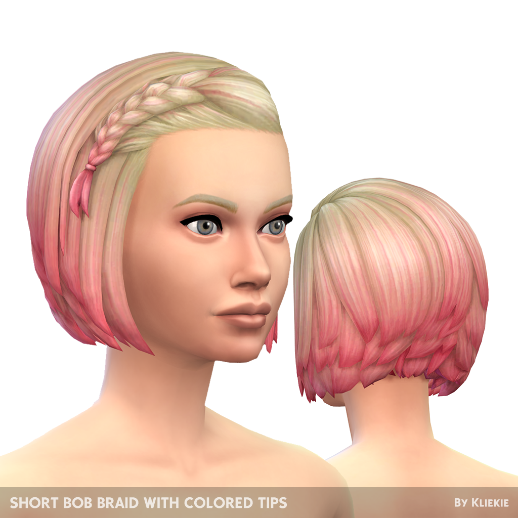 Short Bob Braid With Colored Tips - The Sims 4 Create a Sim - CurseForge