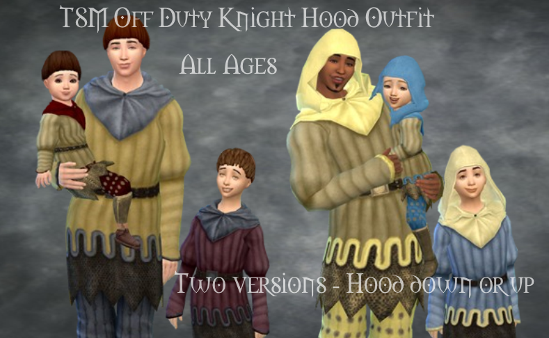 TSM Off Duty Knight Hood Outfit All Ages - The Sims 4 Create a Sim ...