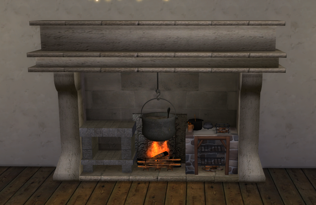 SDA Fireplace for kitchen and more stuff for kitchen - The Sims 4 Build ...