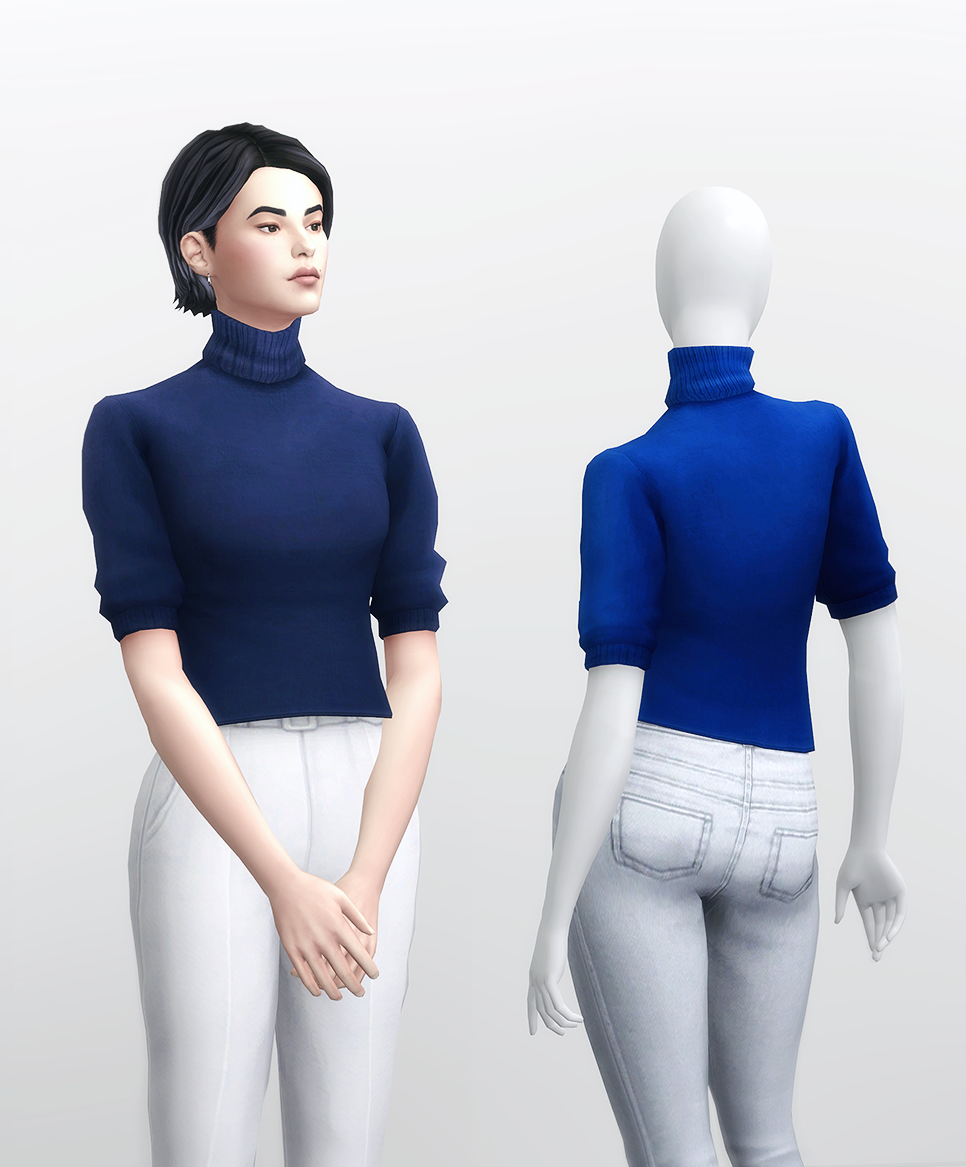 Half-Sleeves Turtle Neck Sweater 2017 - The Sims 4 Create a Sim ...