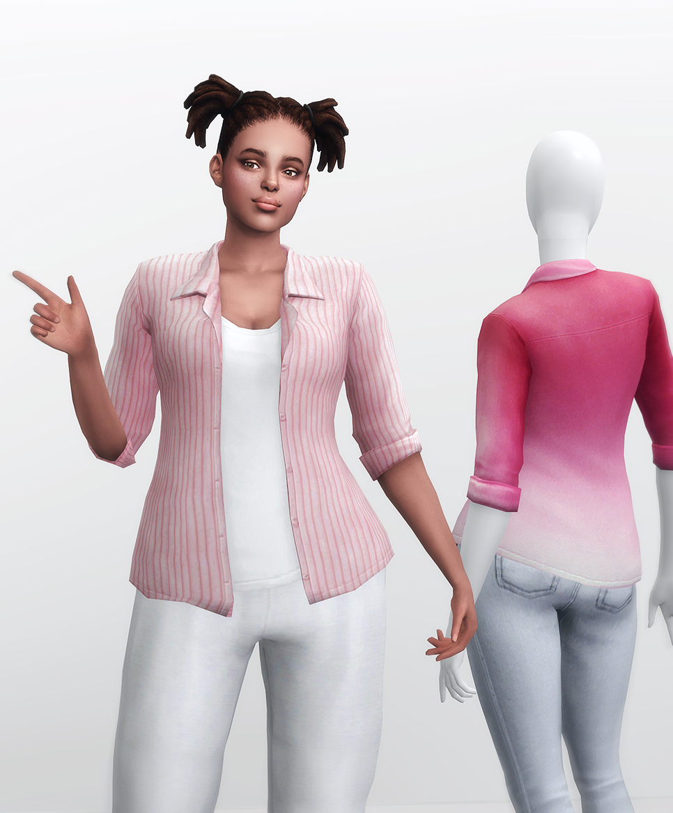 Rolled-up Open shirt for F 2017 (Pattern) - The Sims 4 Create a Sim ...