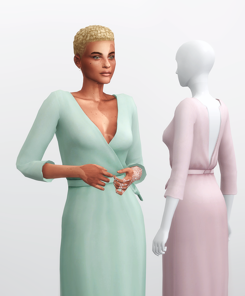 Wrap Robe Dress 2017 - The Sims 4 Create a Sim - CurseForge