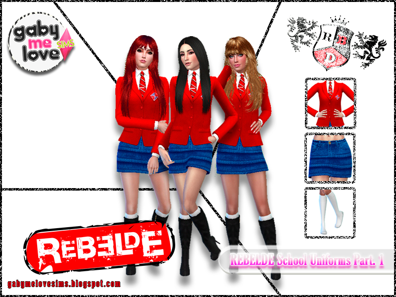 REBELDE, Elite Way School Uniforms, Part. 1 - The Sims 4 Create a Sim - CurseForge