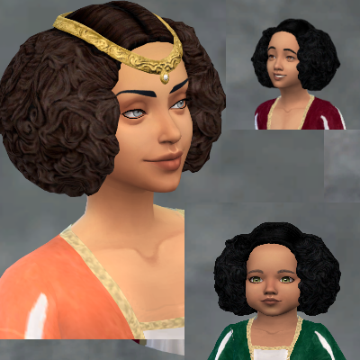 TSM Big Circle Hair All Ages 2 versions + Overlay - The Sims 4 Create a ...