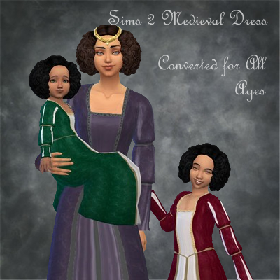 S2 Medieval Dress converted for all ages - The Sims 4 Create a Sim ...