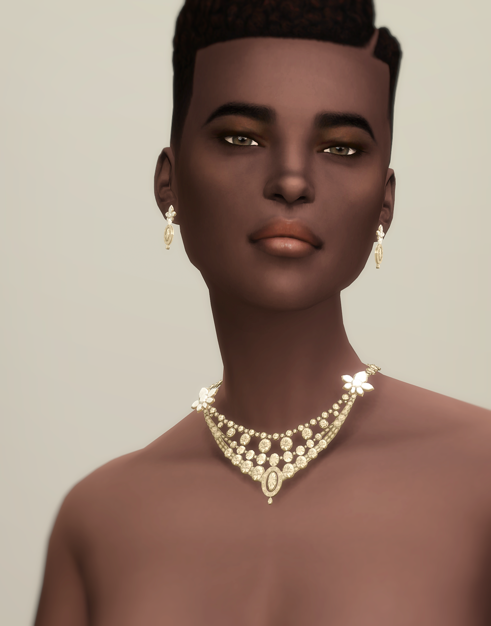 M Jewerly - II (Earring & Necklace Set) - The Sims 4 Create a Sim ...