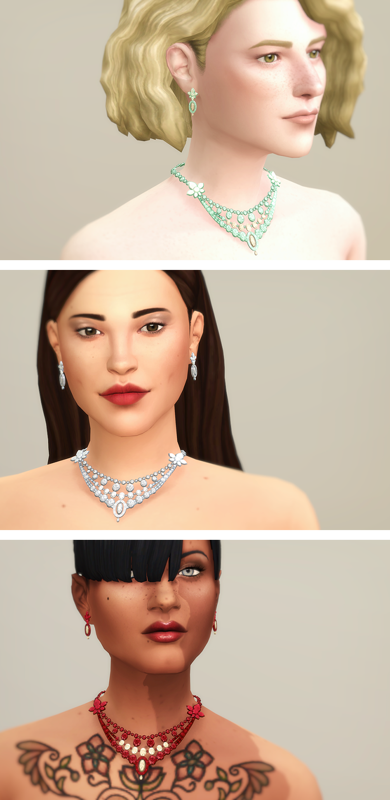 M Jewerly - II (Earring & Necklace Set) - The Sims 4 Create a Sim ...