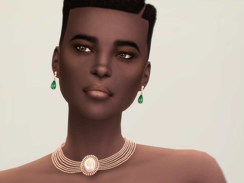 M Jewerly - IV (Earring & Necklace Set) - The Sims 4 Create a Sim ...