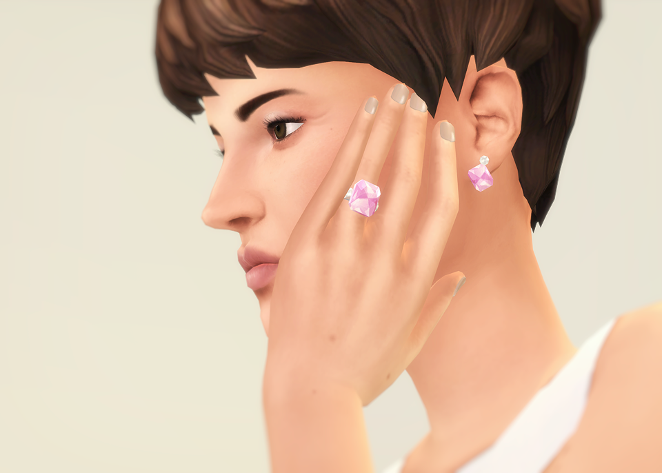 M Jewerly - V (Earring & Necklace Set) - The Sims 4 Create a Sim ...