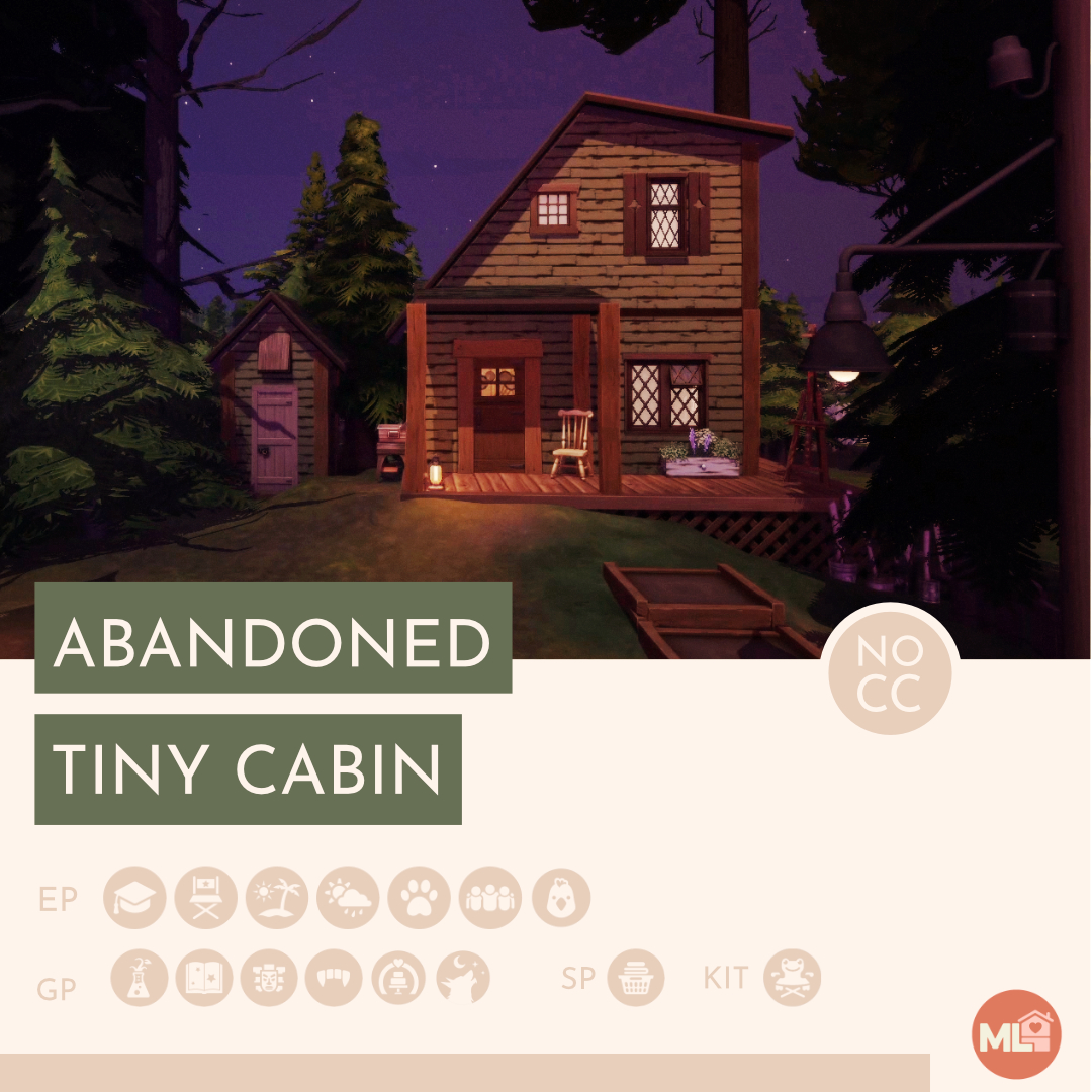 Abandoned Tiny Werewolf Cabin (No CC) - The Sims 4 Rooms / Lots ...